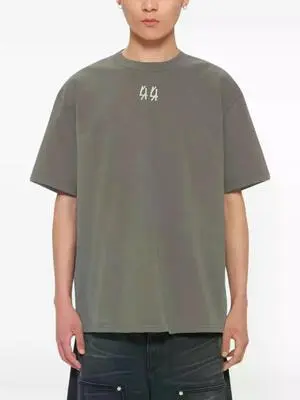 44 LABEL GROUP Logo-embroidered Cotton T-shirt - Grey