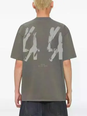 44 LABEL GROUP Logo-embroidered Cotton T-shirt - Grey