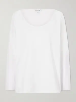 Alaïa Cotton-jersey Long-sleeve T-shirt - White