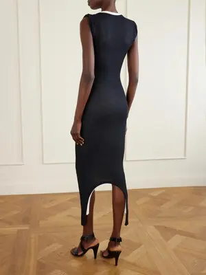 Alaïa Layered Stretch-knit Midi Dress
