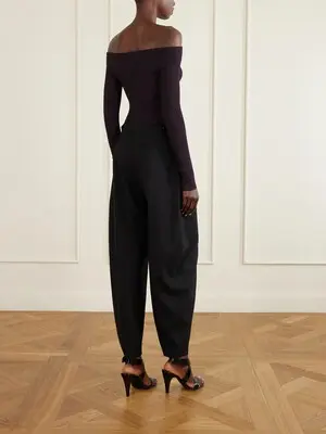 Alaïa Pleated Wool-blend Gabardine Tapered Trousers