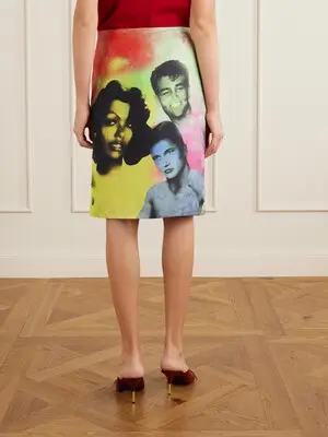 Versace Printed Silk-twill Midi Skirt - Multi