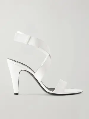 Alaïa 90 Leather Sandals - White