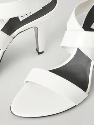 Alaïa 90 Leather Sandals - White