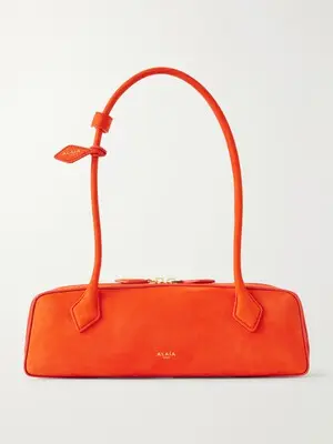 Alaïa Le Teckel Medium Nubuck Shoulder Bag - Orange