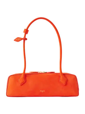 Alaïa Le Teckel Medium Nubuck Shoulder Bag - Orange