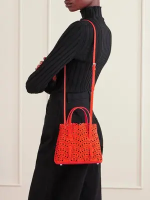 Alaïa Mina 20 Laser-cut Leather Tote - Orange