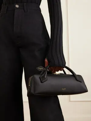 Alaïa Le Teckel Satin Clutch - Black