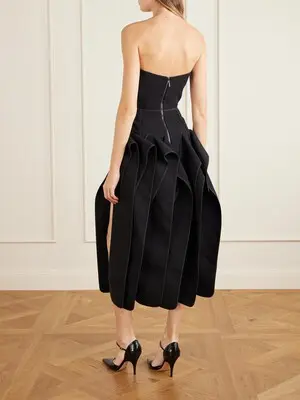 Maticevski Breakout Strapless Crepe Midi Dress - Black