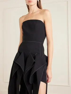 Maticevski Breakout Strapless Crepe Midi Dress - Black