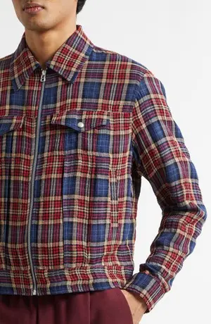 STOCKHOLM SURFBOARD CLUB Terrence Plaid Trucker Jacket