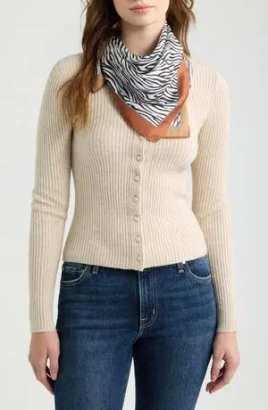 Treasure & Bond Assorted 2-pack Satin Scarf - Zebra- Orange