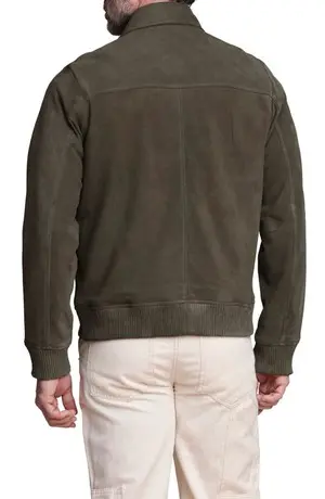 Bagatelle Suede Bomber Jacket - Chive