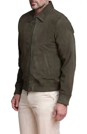Bagatelle Suede Bomber Jacket - Chive
