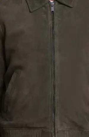 Bagatelle Suede Bomber Jacket - Chive