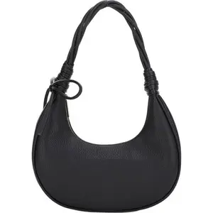 MALI + LILI Faux Leather Crescent Shoulder Bag - Black