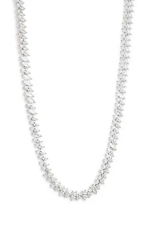 Nordstrom Marquise Cubic Zirconia Eternity Necklace Clear- Silver