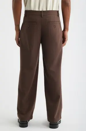 OPEN EDIT Relaxed Pleated Stretch Twill Trousers