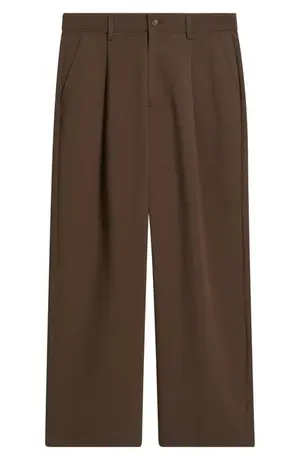 OPEN EDIT Relaxed Pleated Stretch Twill Trousers