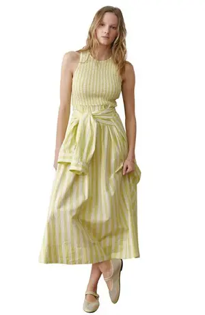 Marine Layer Darcy Smocked Poplin Maxi Dress