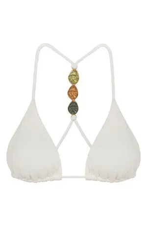 VIX PAULA HERMANNY Petra T-back Triangle Bikini Top - White