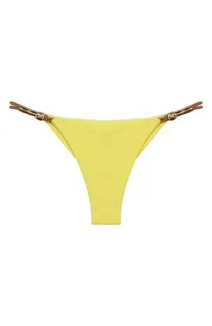 VIX PAULA HERMANNY Nancy Embellished Bikini Bottom - Lemonade