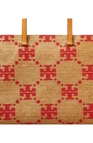 Tory Burch T Monogram Woven Tote - Natural