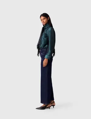 Maje Wide Leg Jeans With Patch Pockets