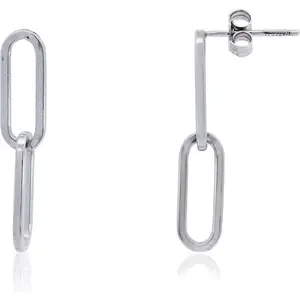THE LOVERY FINE JEWELRY Paperclip Link Drop Earrings - Sterling Silver