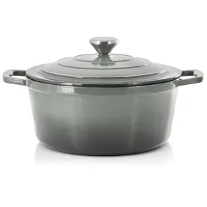 MEGACHEF 5 Quarts Round Enameled Cast Iron Casserole With Lid