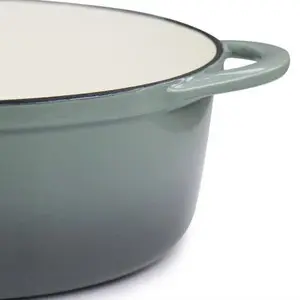 MEGACHEF 7 Quarts Oval Enameled Cast Iron Casserole