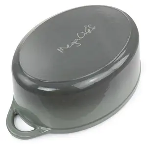 MEGACHEF 7 Quarts Oval Enameled Cast Iron Casserole