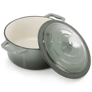 MEGACHEF 2.7 Quart Round Enameled Cast Iron Casserole