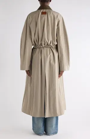 Acne Studios Belted Technical Cotton & Nylon Trench Coat - Khaki Grey