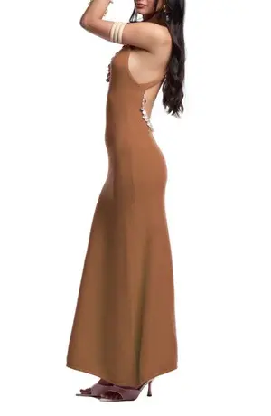 CAPITTANA Ignacia Embellished Open Back Maxi Cover-up Dress
