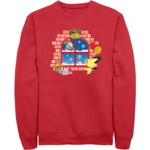 POKEMON Christmas Window Graphic Crewneck Sweatshirt