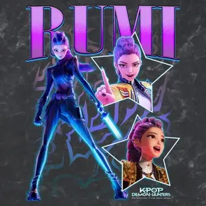 KPOP DEMON HUNTERS Rumi Super Star Logo Short Sleeve Graphic T-shirt