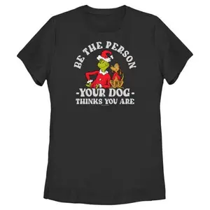 THE GRINCH Be The Person Your Dog Thinks You Are" Graphic T-shirt - Black