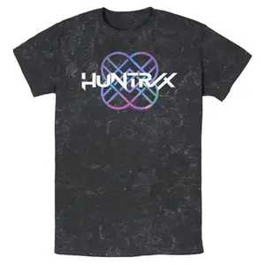 KPOP DEMON HUNTERS Huntrix Holographic Logo Short Sleeve Graphic T-shirt - Black