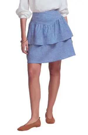 Boden Tiered Linen Skirt