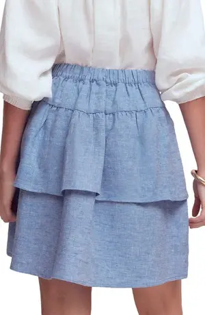 Boden Tiered Linen Skirt