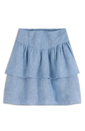 Boden Tiered Linen Skirt