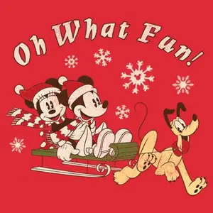 MICKEY & FRIENDS Oh What Fun Sled Graphic T-shirt