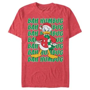 MICKEY & FRIENDS Christmas Donald Duck Bah Humbug Graphic T-shirt - Red Heather