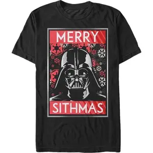 STAR WARS Christmas Sithmas Darth Vader Graphic T-shirt - Black