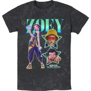 KPOP DEMON HUNTERS Zoey Super Star Logo T Shirt - Black