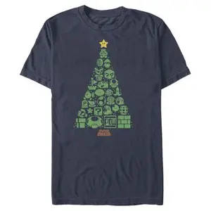 NINTENDO Christmas Tree Mosaic Graphic T-shirt