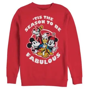 MICKEY & FRIENDS Tis The Season To Be Fabulous Long Sleeve Crewneck Sweatshirt