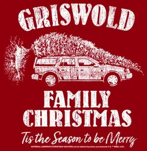 NATIONAL LAMPOON'S CHRISTMAS VACATION Griswold Distressed Logo Short Sleeve Graphic T-shirt