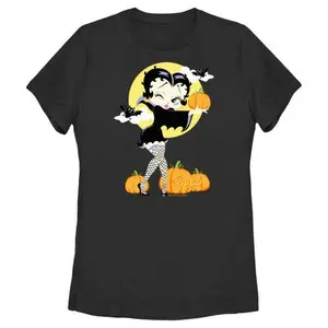 BETTY BOOP Halloween Pumpkins T-shirt - Black